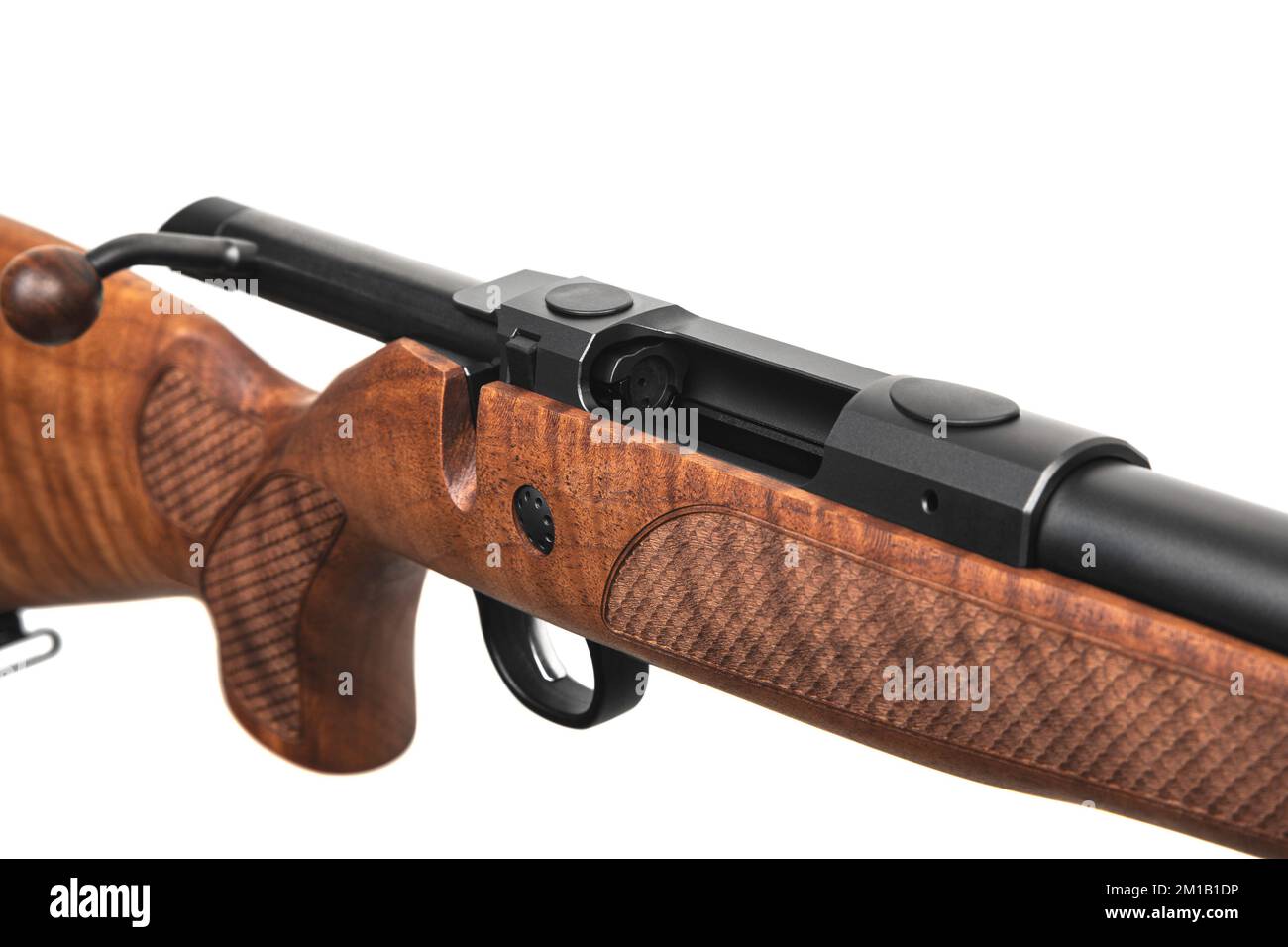 Modern bolt-action carbine with a wooden stock. Weapons for sports ...