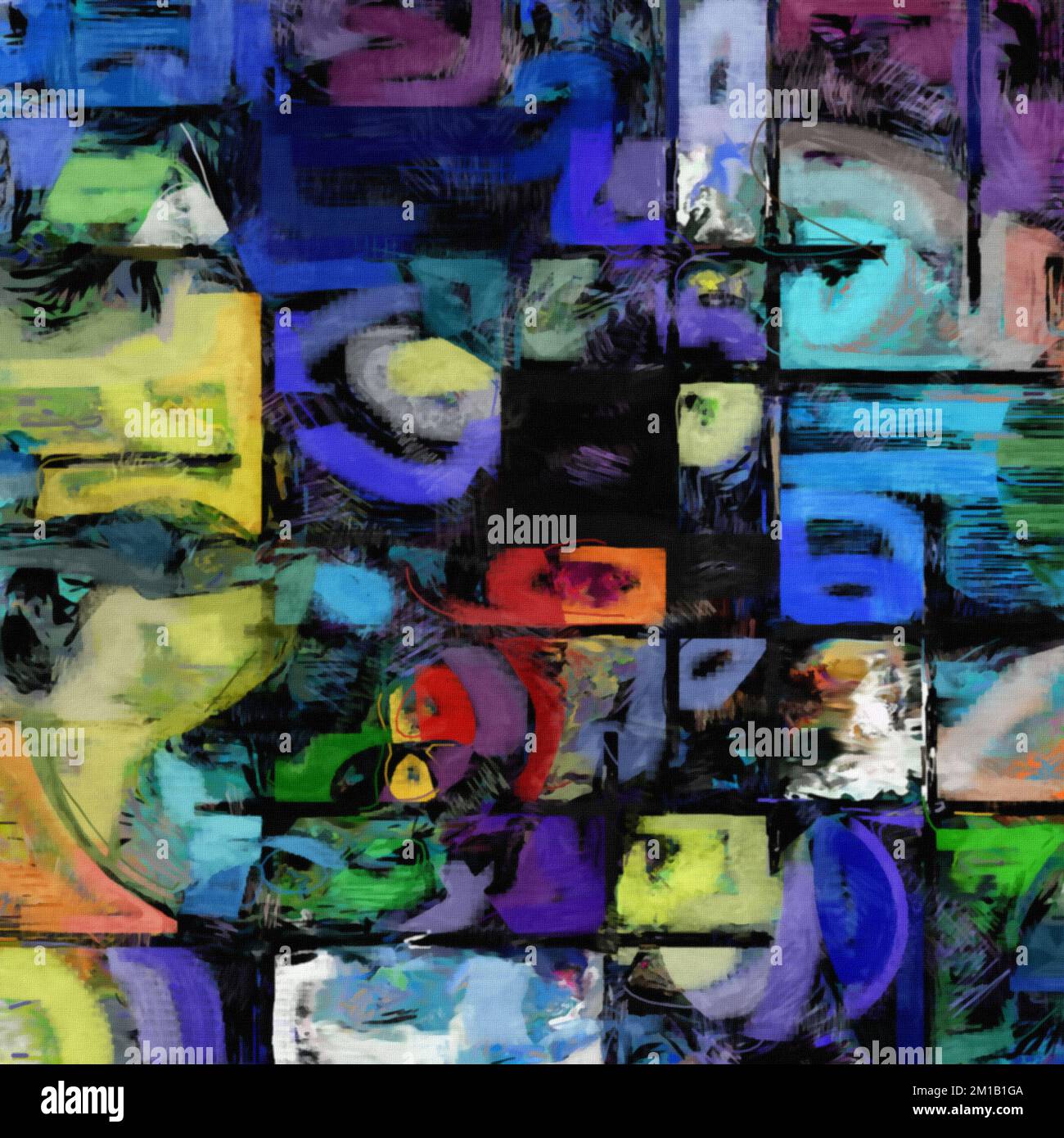 Composition with white, red yellow and blue. Vivid color. 3D rendering ...