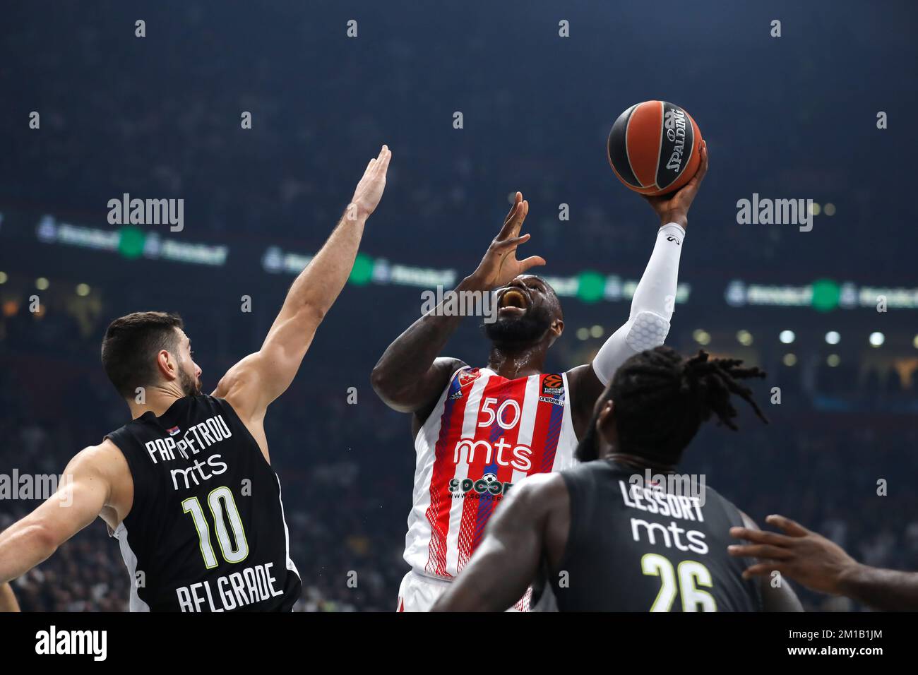 Belgrade, Serbia, 8 December 2022. Benjamin Bentil of Crvena Zvezda mts ...