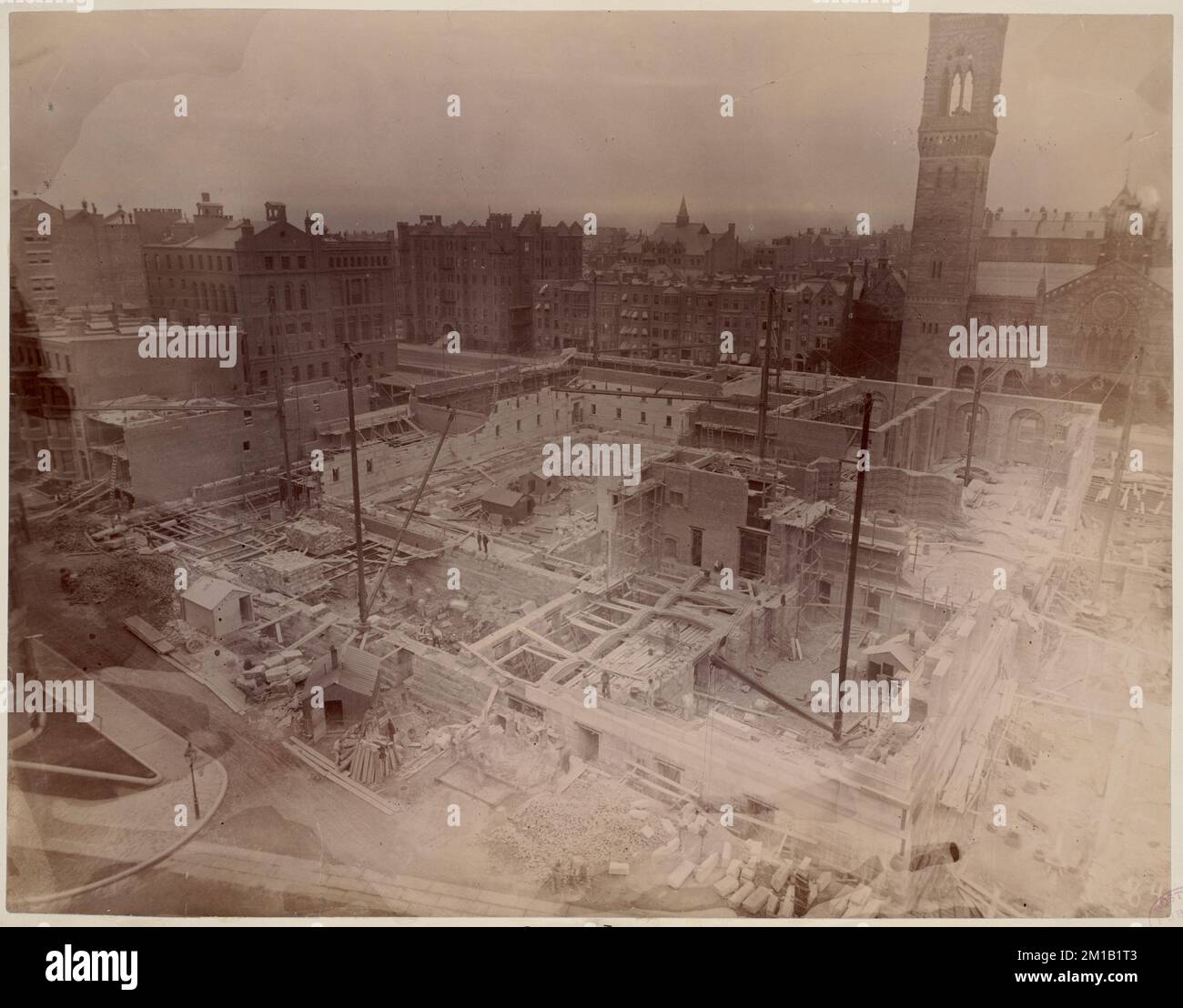 View of site from S.S. Pierce Building, construction of the McKim ...