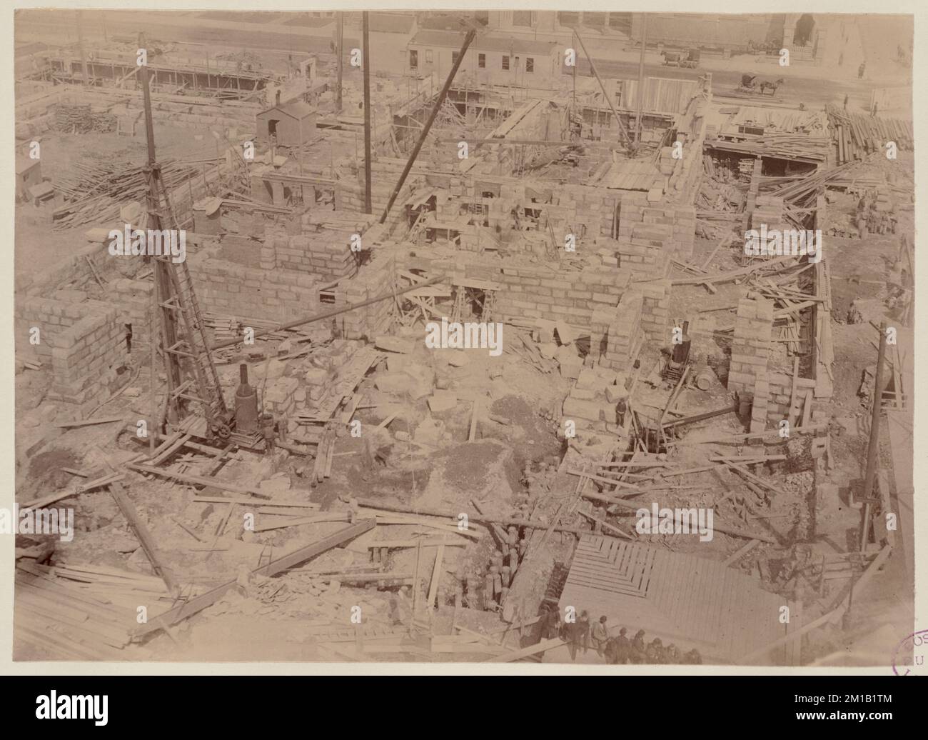 View of site from S.S. Pierce Building, construction of the McKim ...