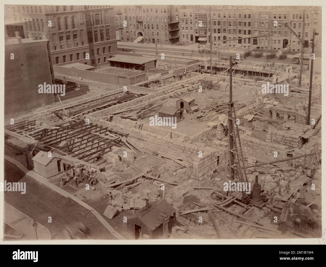 View of site from S.S. Pierce Building, construction of the McKim ...