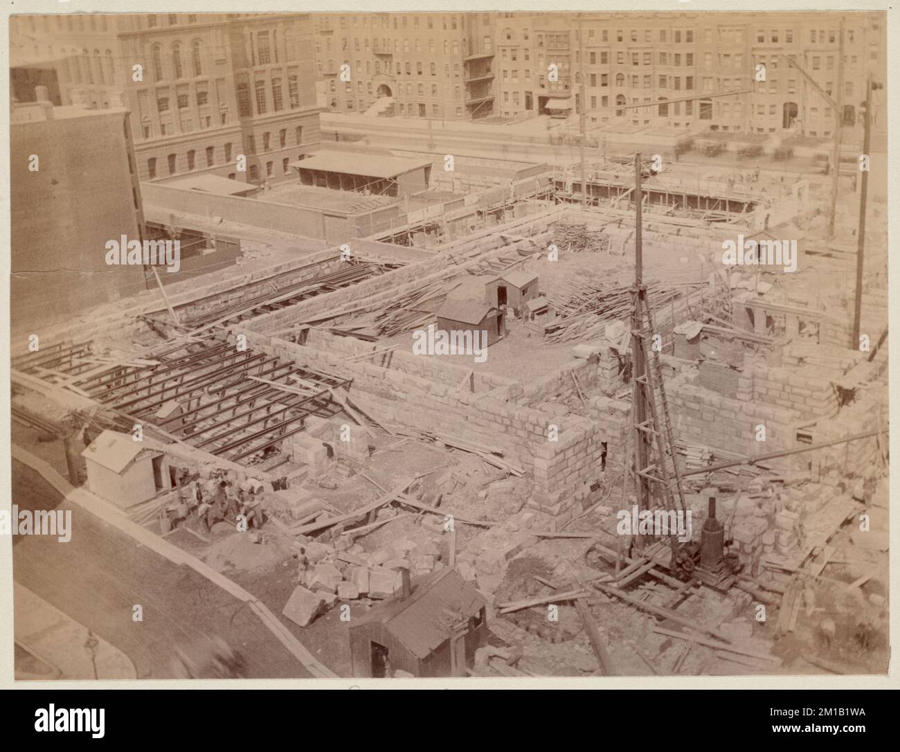 View of site from S.S. Pierce Building, construction of the McKim ...