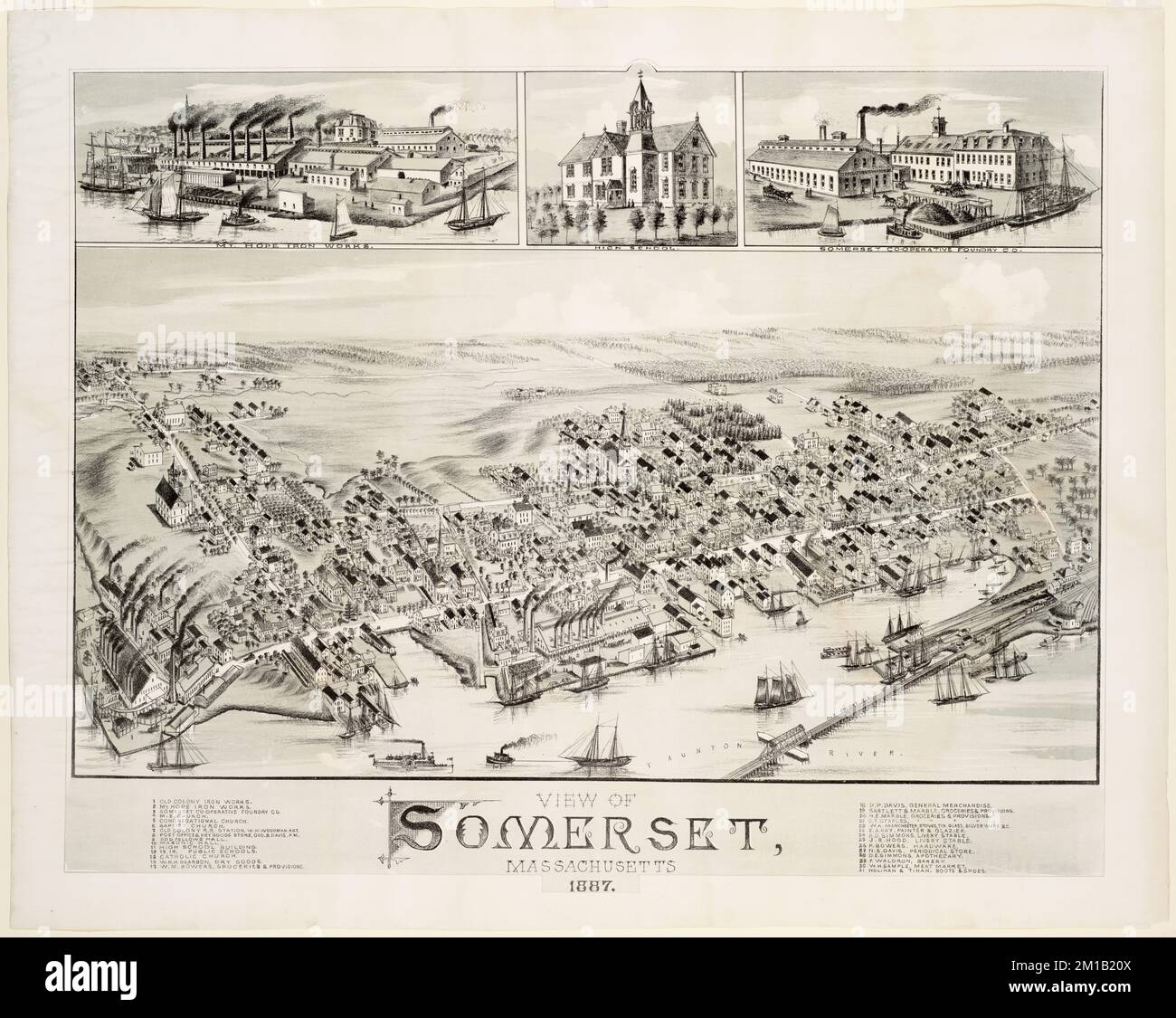 View of Somerset, Massachusetts , Somerset Mass., Aerial views Norman B ...