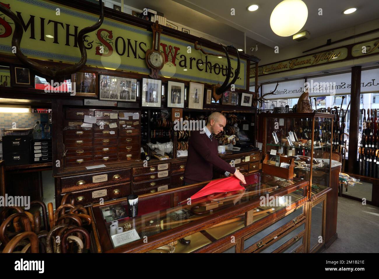 The James Smith & Son umbrella shop on New Oxford Street is a veritable ...