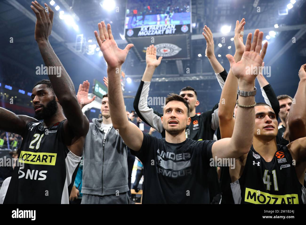 Belgrade, Serbia, 8 December 2022. Mathias Lessort of Partizan Mozzart ...
