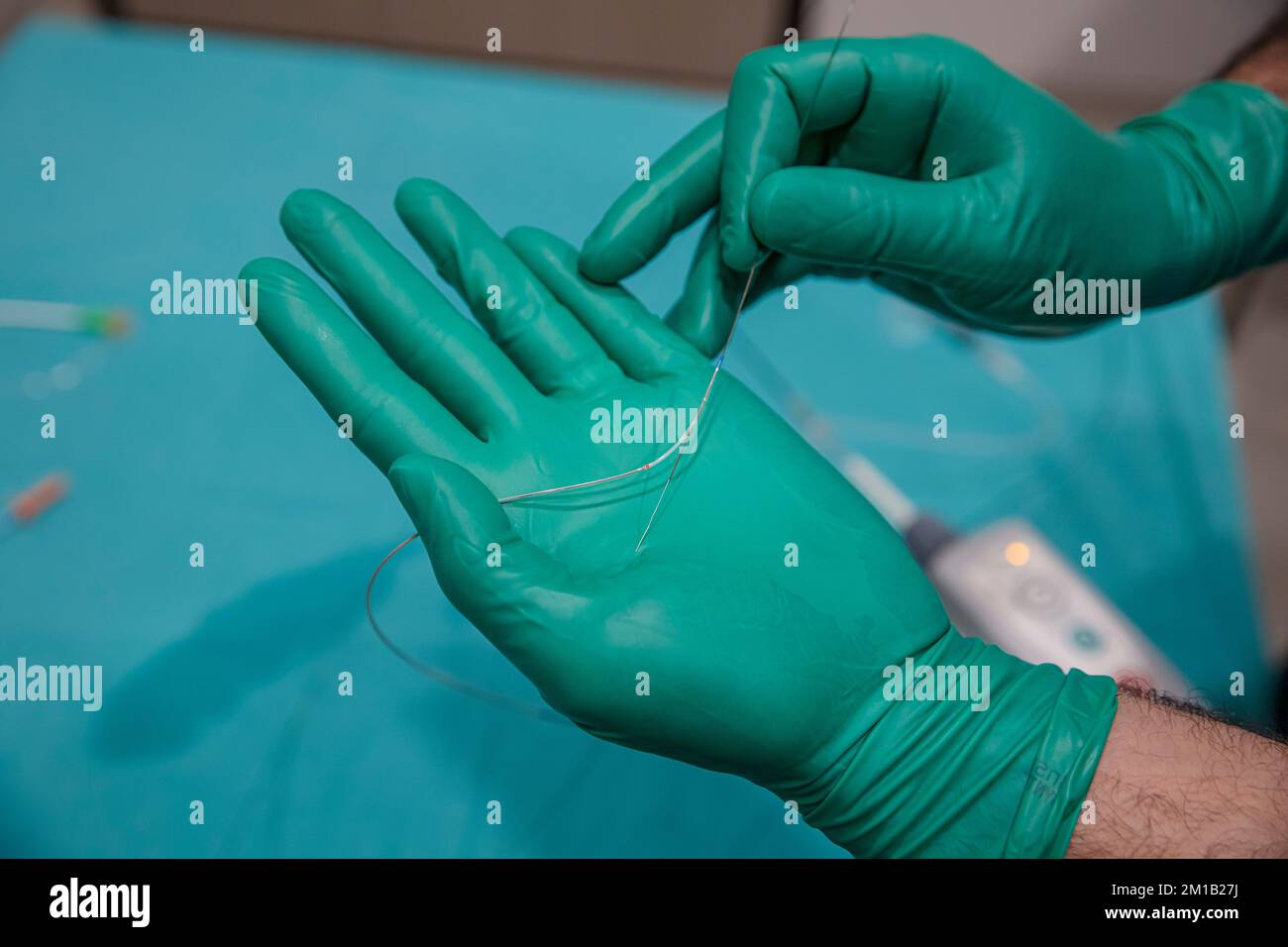 Optical coherence tomography (OCT). Purge catheter with contrast ...