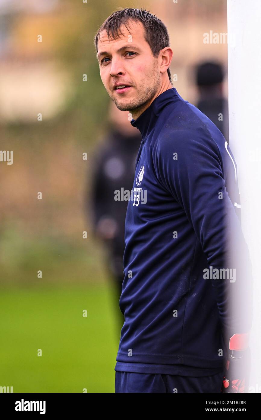 Gent's goalkeeper Davy Roef pictured during a training session at the ...
