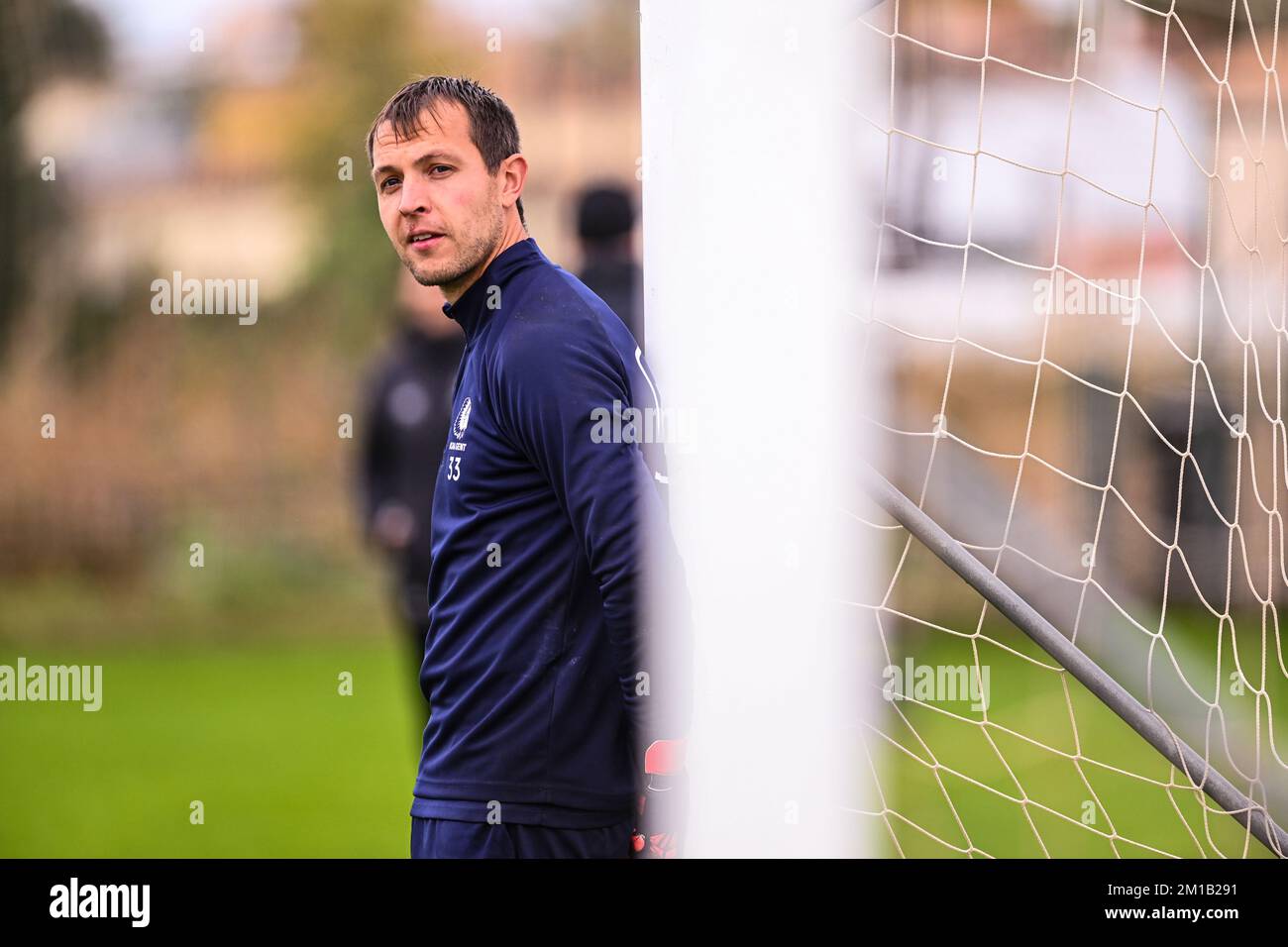 Gent's goalkeeper Davy Roef pictured during a training session at the ...