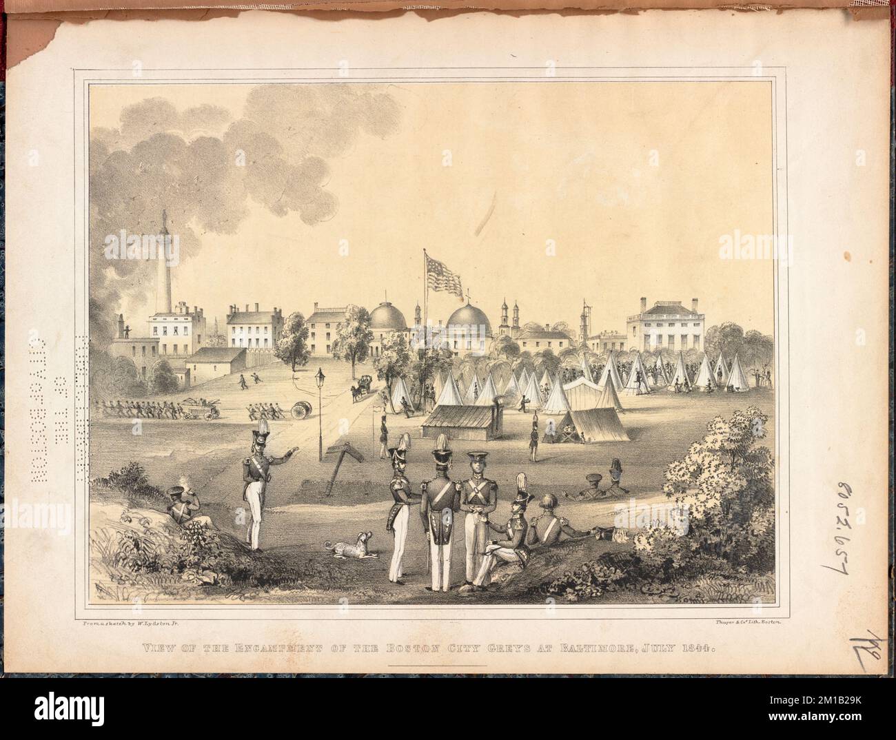 View of the encampment of the Boston city greys at Baltimore, July 1844 ...
