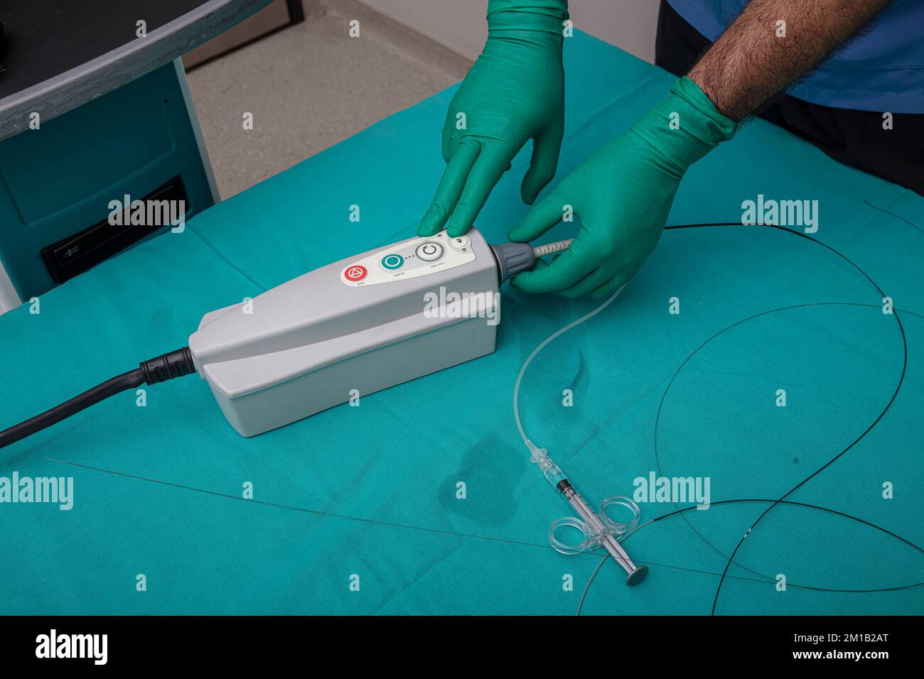 Optical coherence tomography (OCT). Purge catheter with contrast ...
