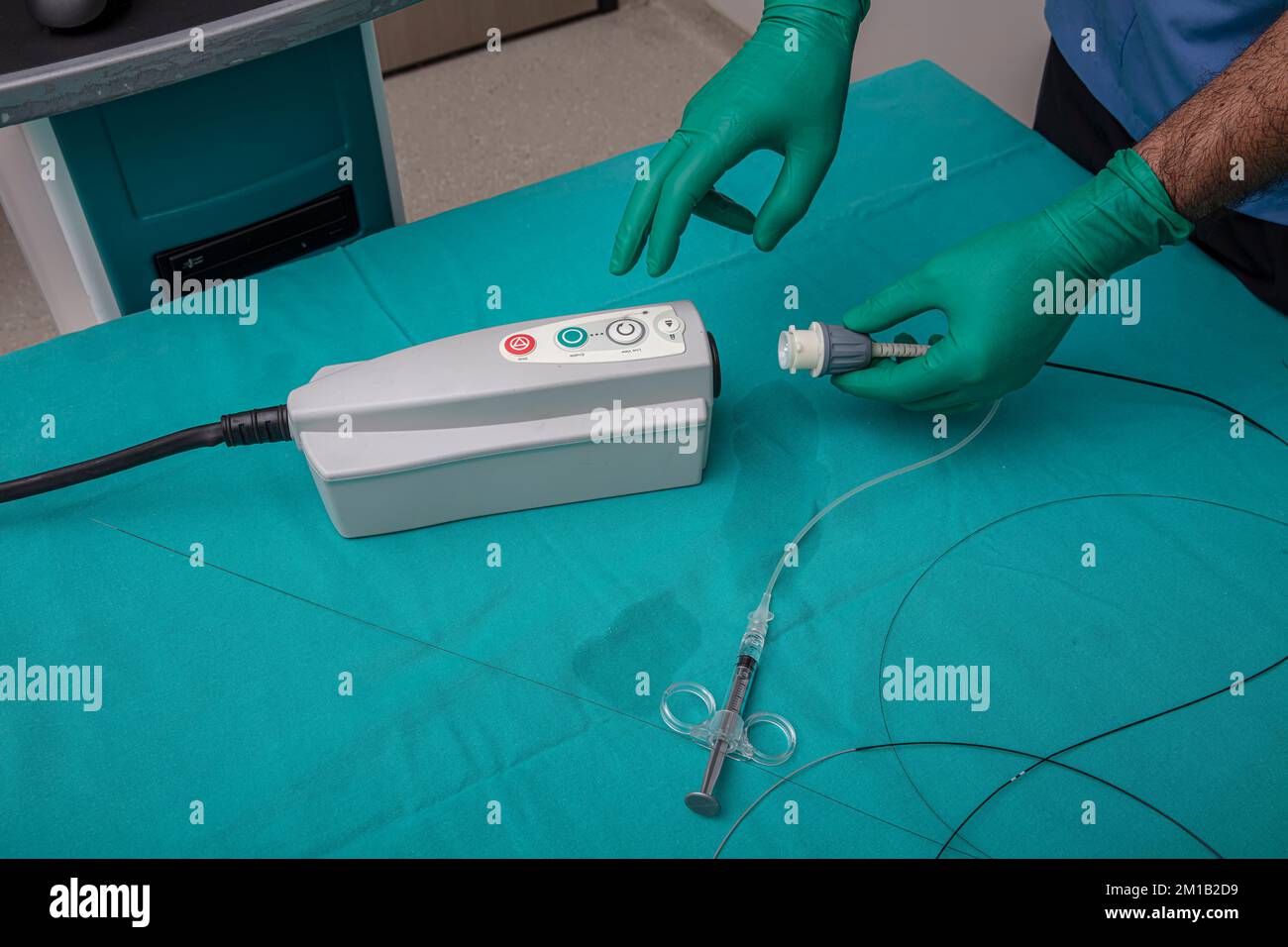 Optical coherence tomography (OCT). Purge catheter with contrast ...