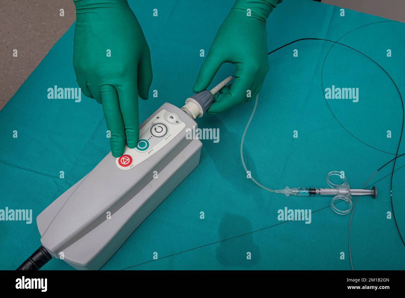 Optical coherence tomography (OCT). Purge catheter with contrast ...