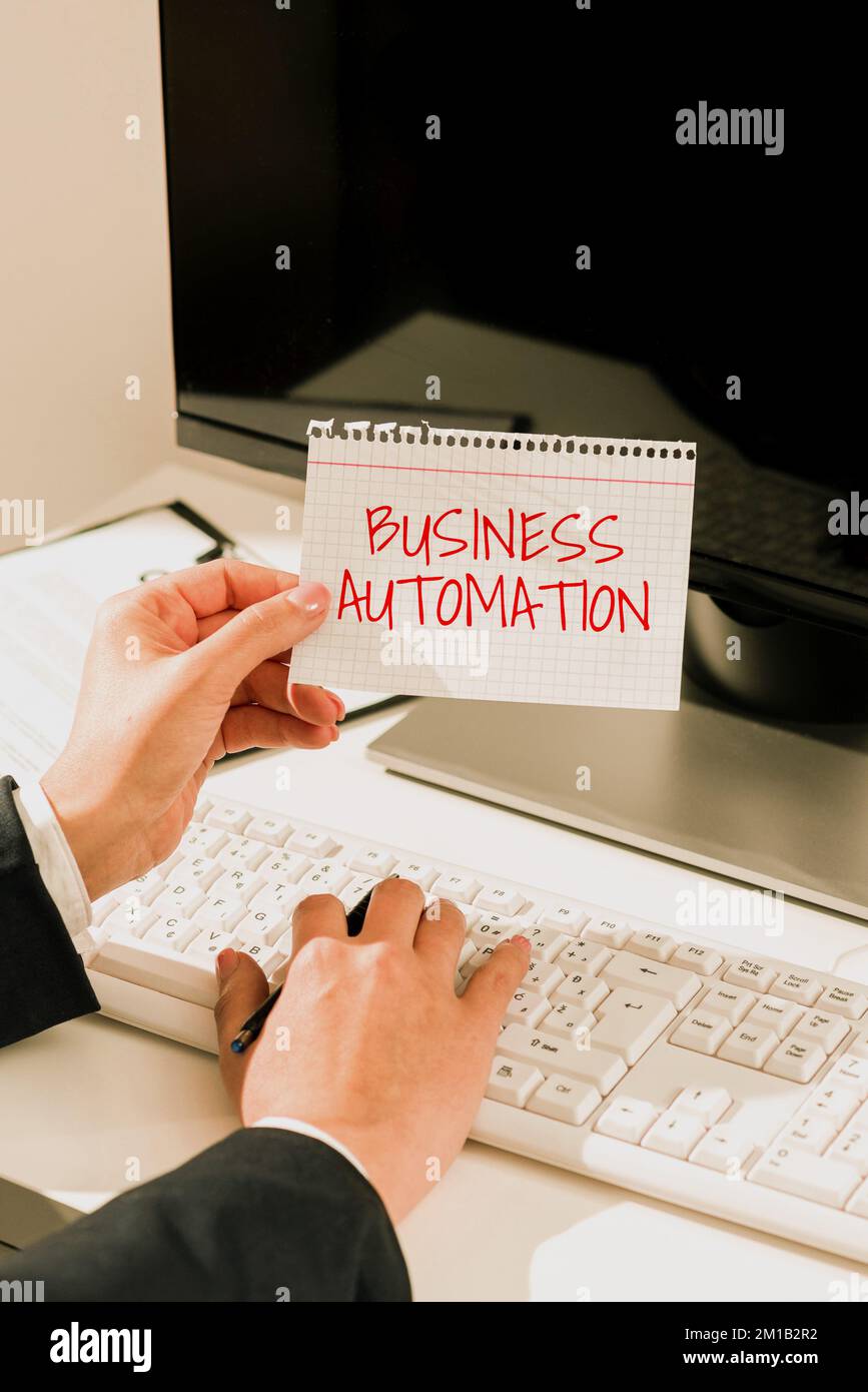 Writing displaying text Business Automation. Conceptual photo for Digital Transformation ...