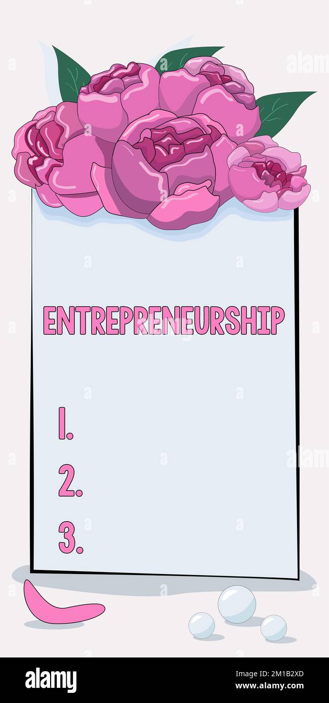 Sign displaying Entrepreneurship. Word Written on Process of designing ...