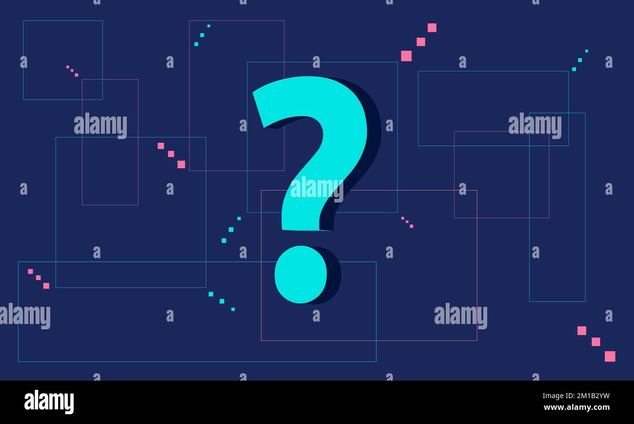 Vector illustration with question mark and technology background with ...