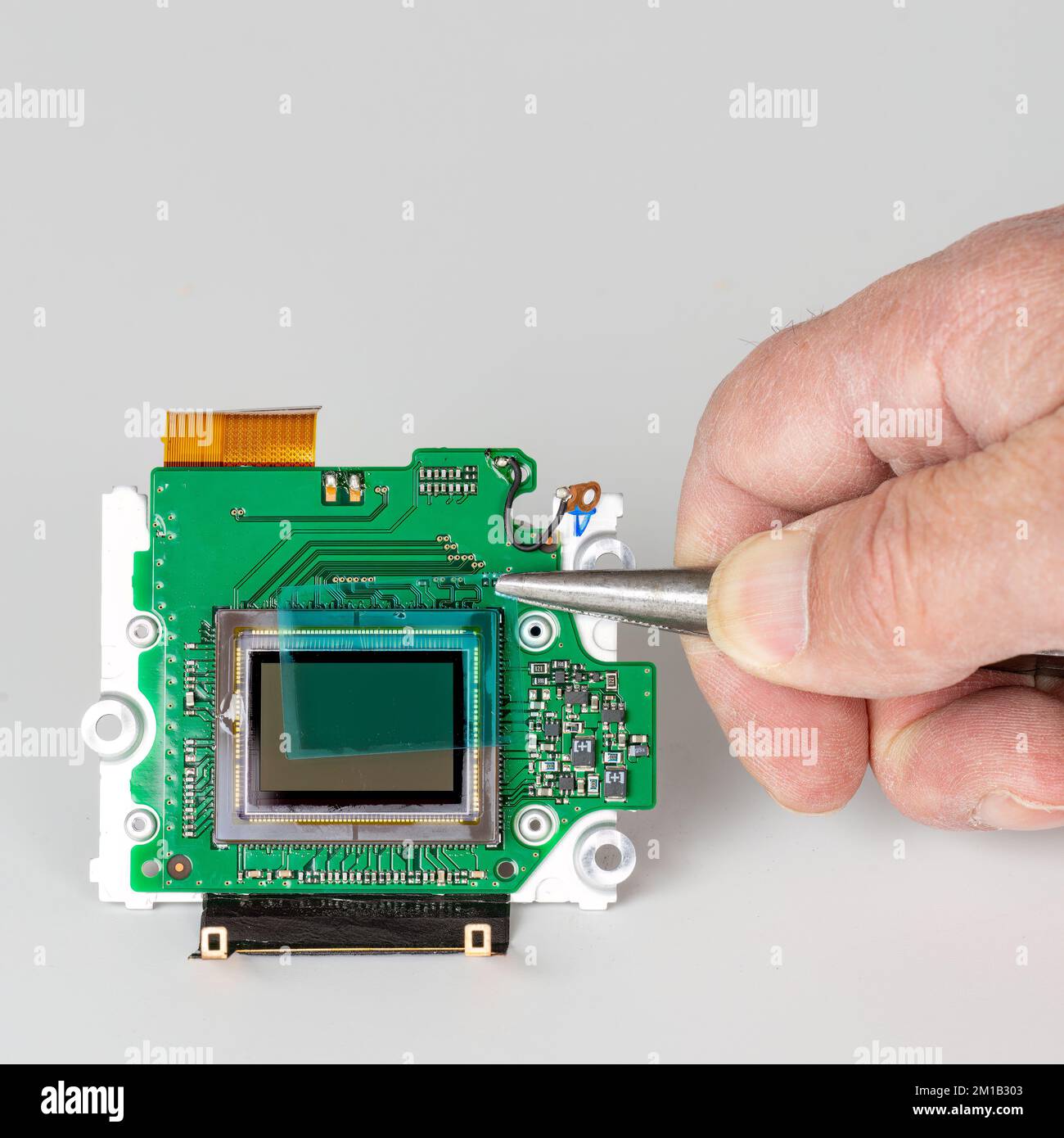 Digital camera sensor with filter removed from sensor Stock Photo - Alamy
