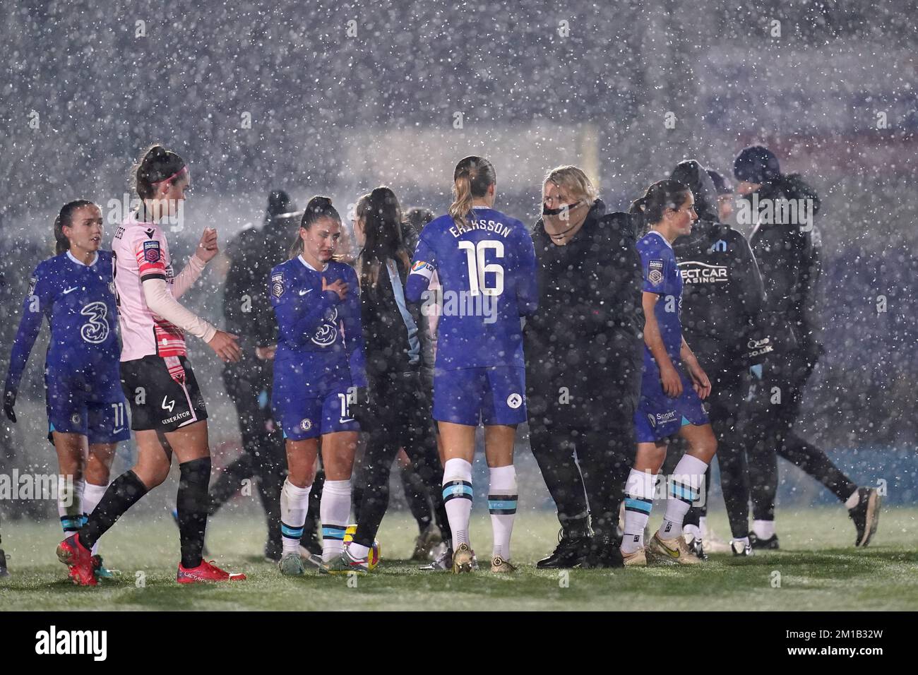 Chelsea manager Emma Hayes greets Chelsea's Magdalena Eriksson after ...