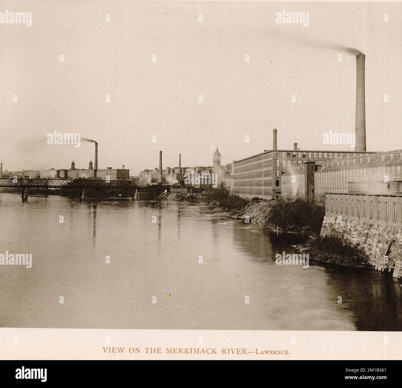 View on the Merrimack River, Lawrence , Rivers, Factories, Art Work of ...