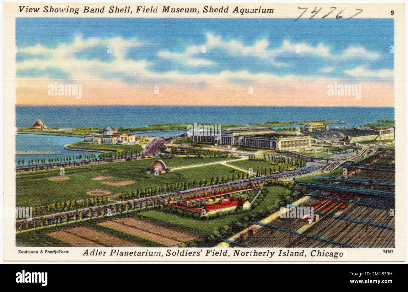 View showing band shell, Field Museum, Shedd Aquarium, Adler ...