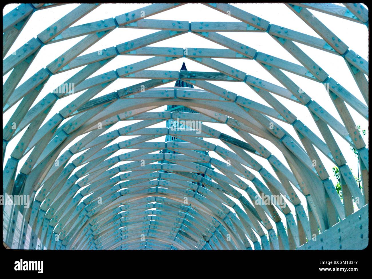 View through latticed arch structure of Custom House Tower, Boston ...