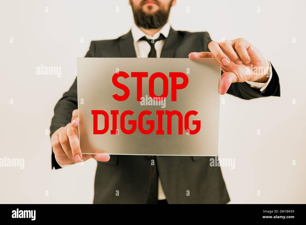 Conceptual caption Stop Digging. Business idea Prevent Illegal ... Conceptual caption Stop Digging. Business idea Prevent Illegal ...