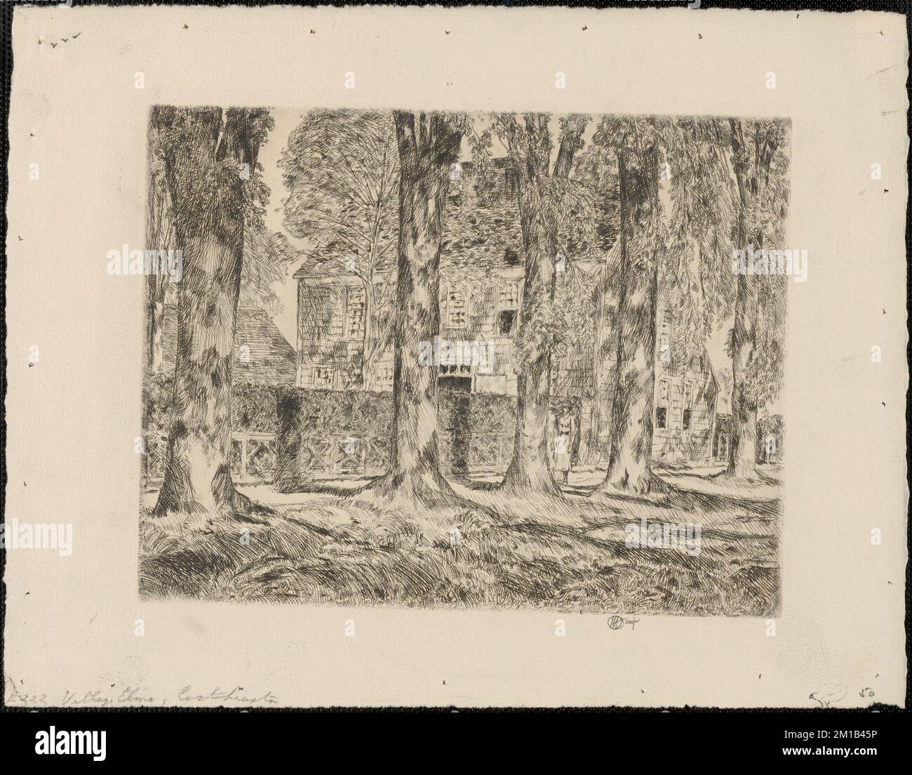 Village elms, Easthampton , Elms, Houses. Childe Hassam (1859-1935 ...