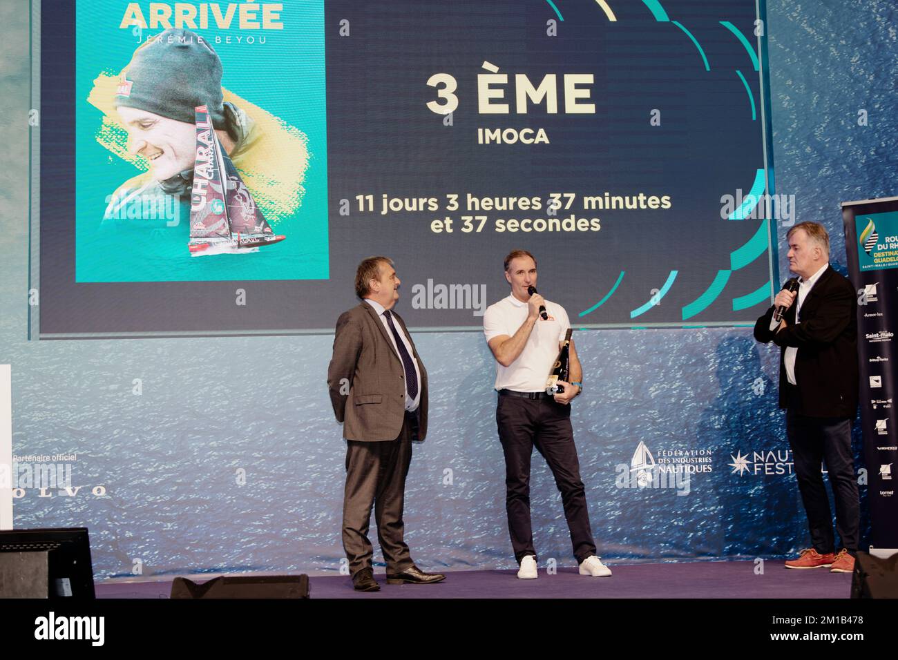 Paris, France. 10th Dec, 2022. Jeremie Beyou speaks during presentation ...