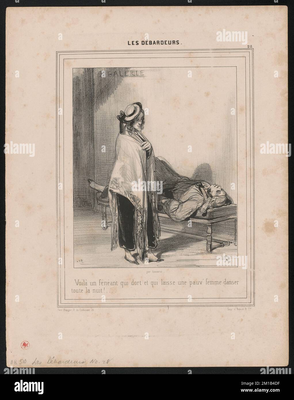 Violà un fénéant (sic) qui dort et qui laisse une pauv' femme danser ...