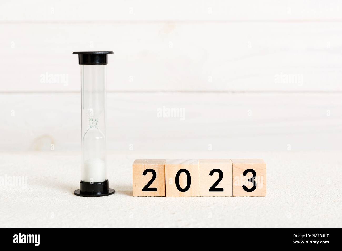 New Year 2023 sand timer. Resolution, time, plan, goal, motivation ...