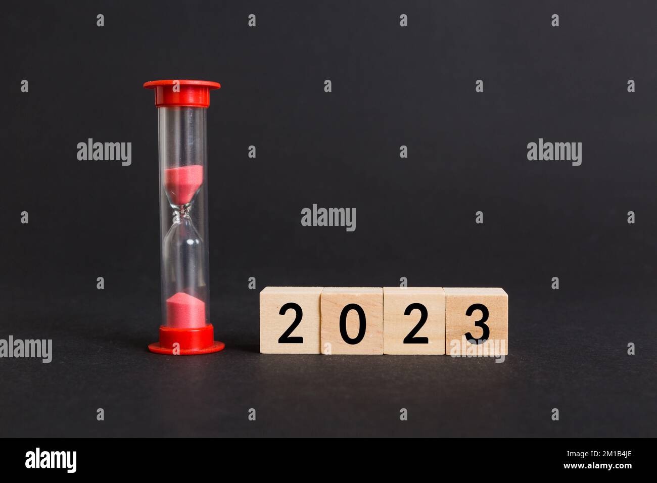 New Year 2023 sand timer. Resolution, time, plan, goal, motivation ...