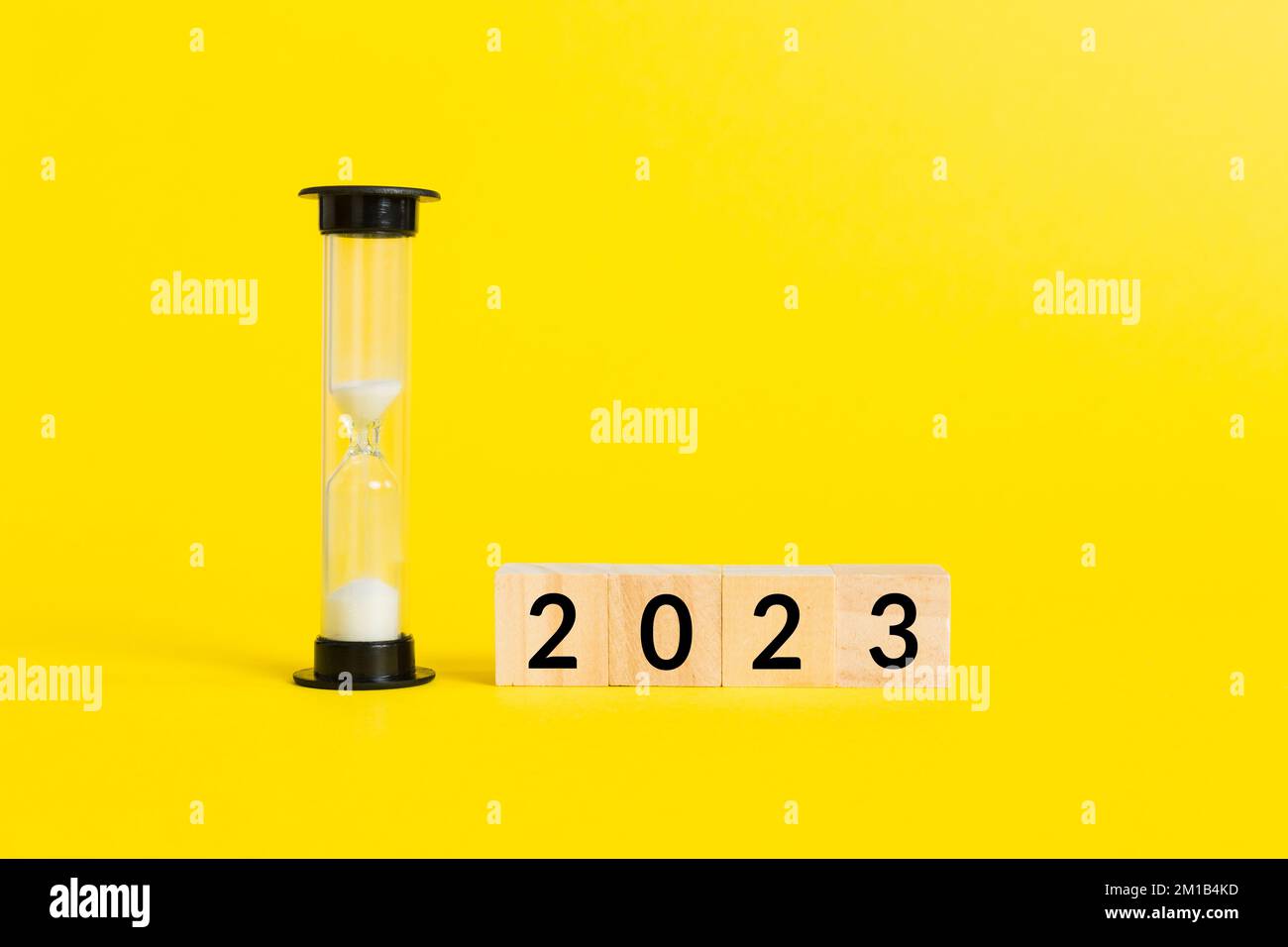 New Year 2023 sand timer. Resolution, time, plan, goal, motivation ...