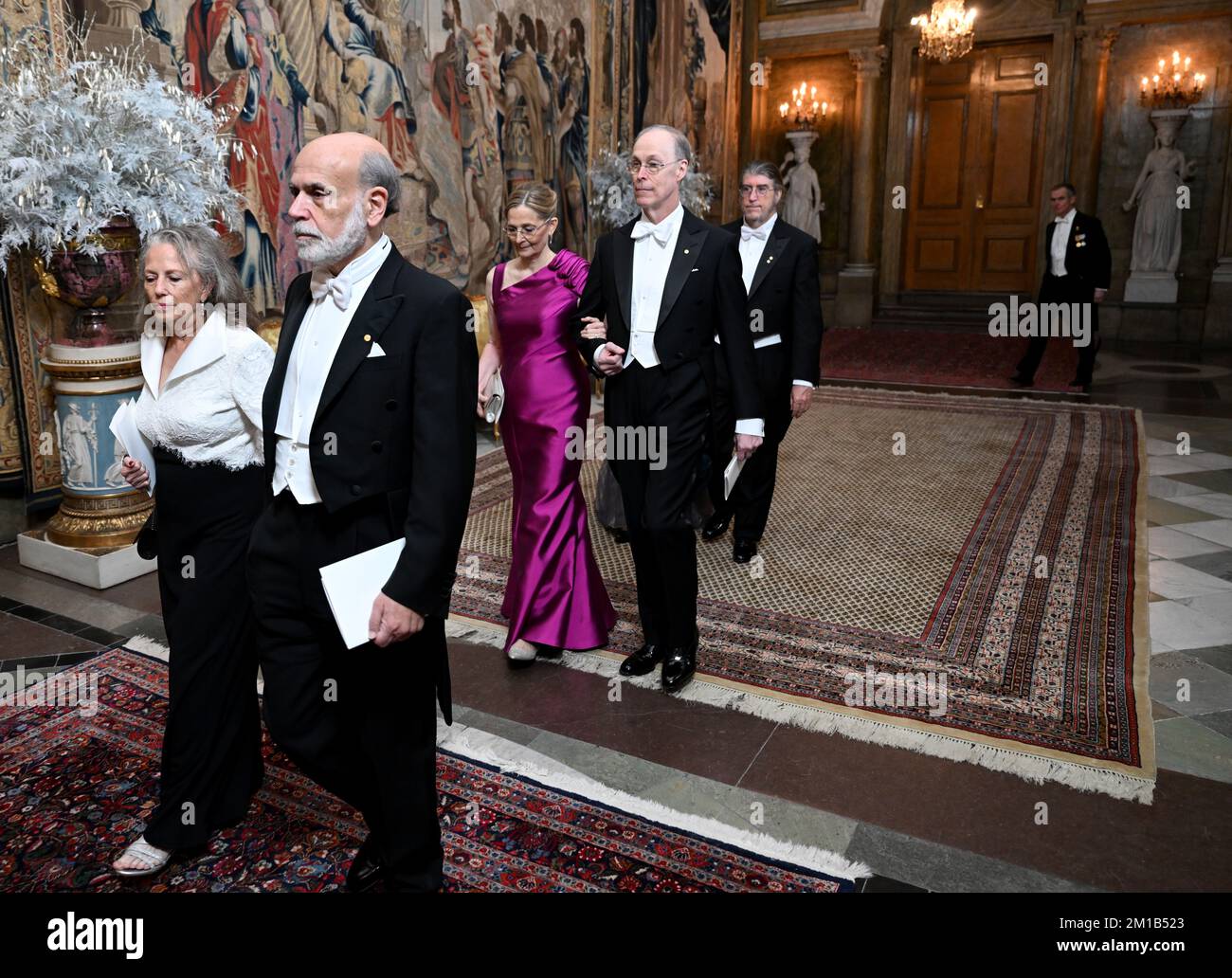 Nobel laureates in Economic Sciences Ben S. Bernanke with his wife Anna ...