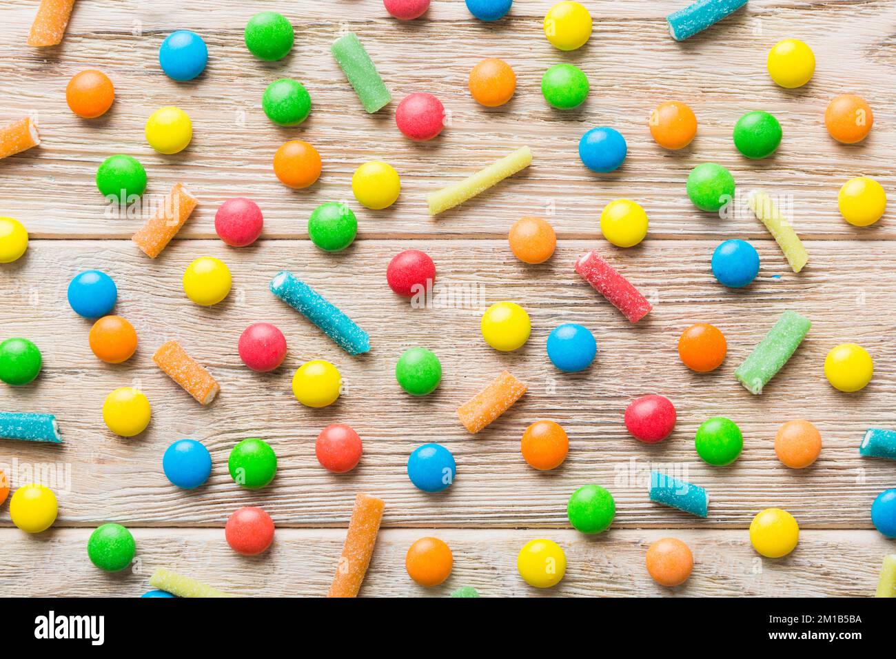 colorful candies as background top view. Seamless pattern with candy ...