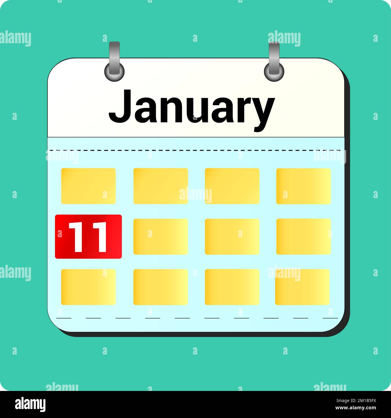 calendar vector drawing, date January 11 on the page Stock Vector Image ...