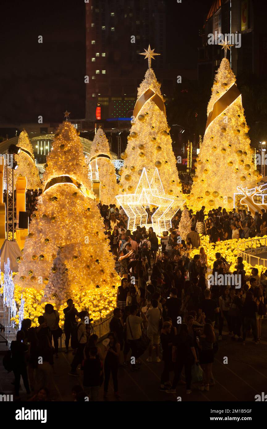 Light decorate beautiful on Christmas Tree Celebration at Central World ...