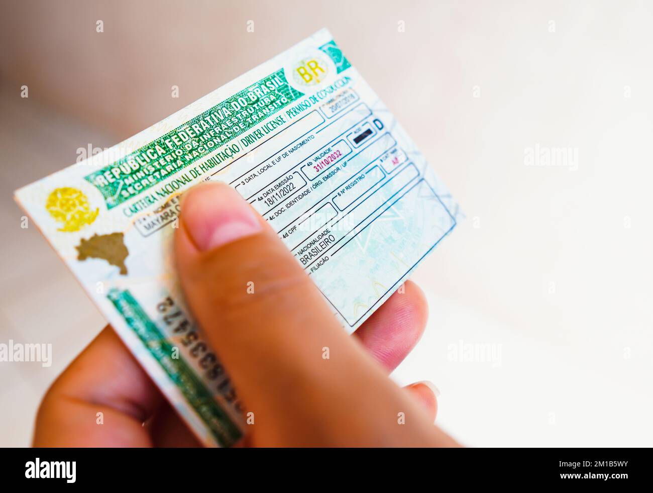 In this photo illustration, a hand holds the new National Driver's ...