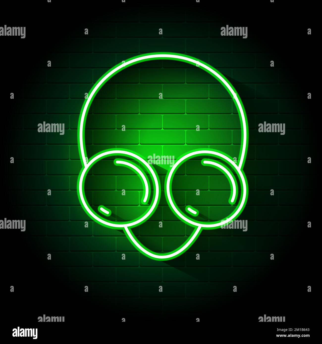 neon alien face cartoon character, vector illustration Stock Vector ...
