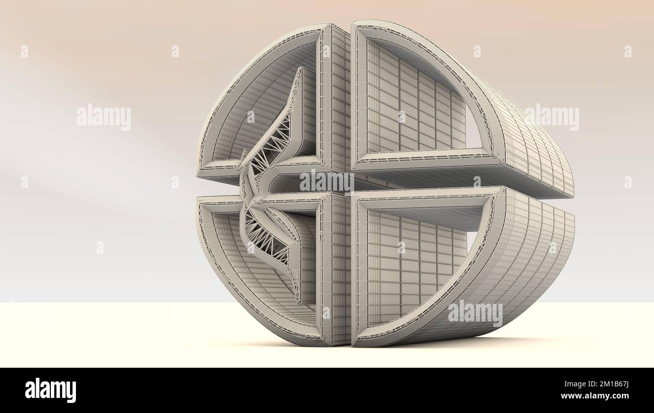 A 3D Illustration of an architectural structure based on a Christian ...