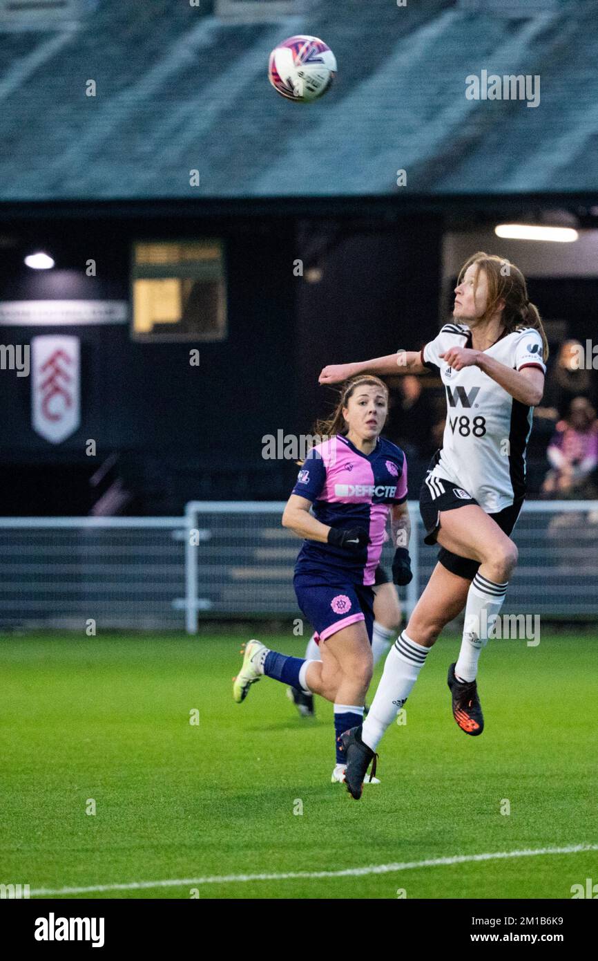 Fulham FC women footballer in action during a game against Dulwich ...