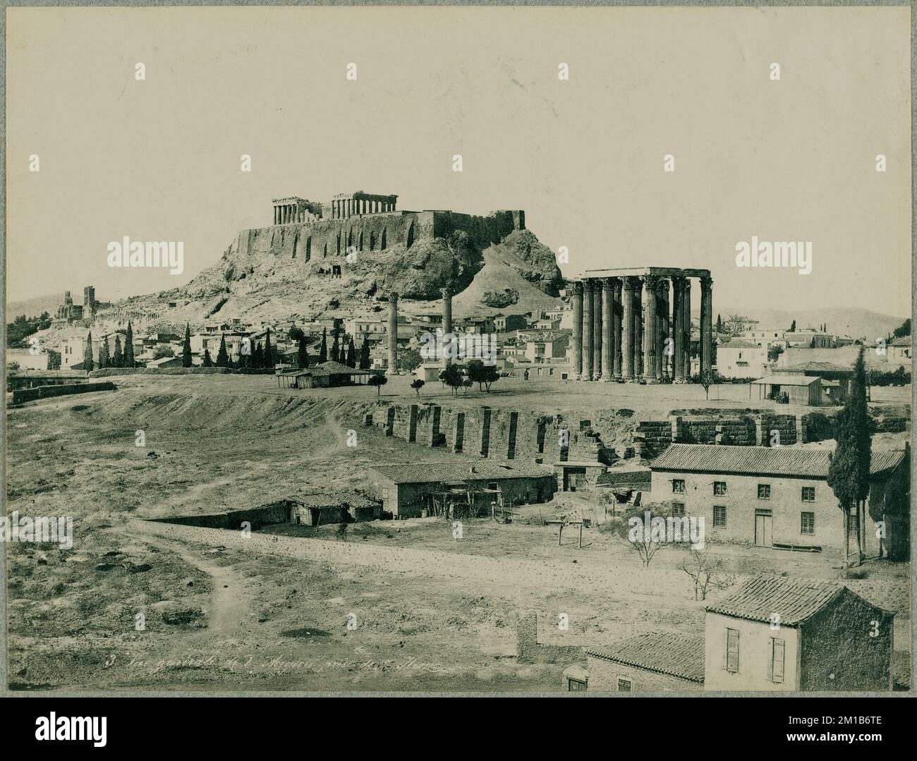 Vue générale de l'Acropole prise de l'Ilissus , Forts & fortifications ...