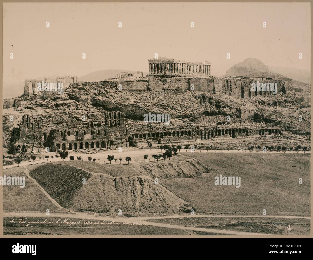 Vue générale de l'Acropole prise de la colline du Musée , Forts ...