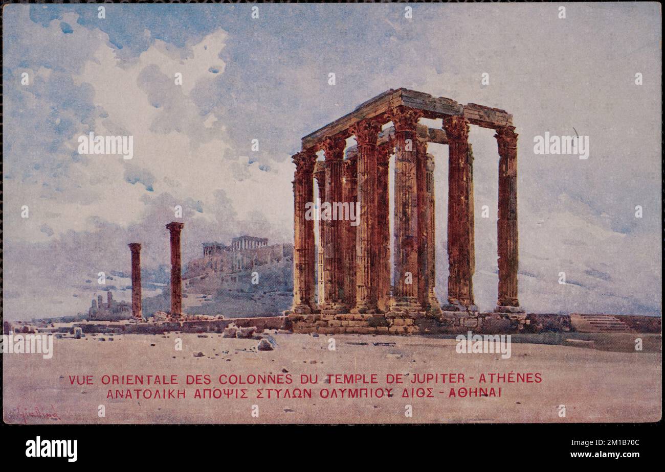 Vue orientale des colonnes du Temple de Jupiter - Athènes - Ανατολικη ...