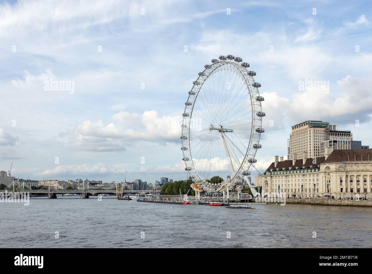 London Eye or the Millennium Wheel, a cantilevered observation wheel on ...