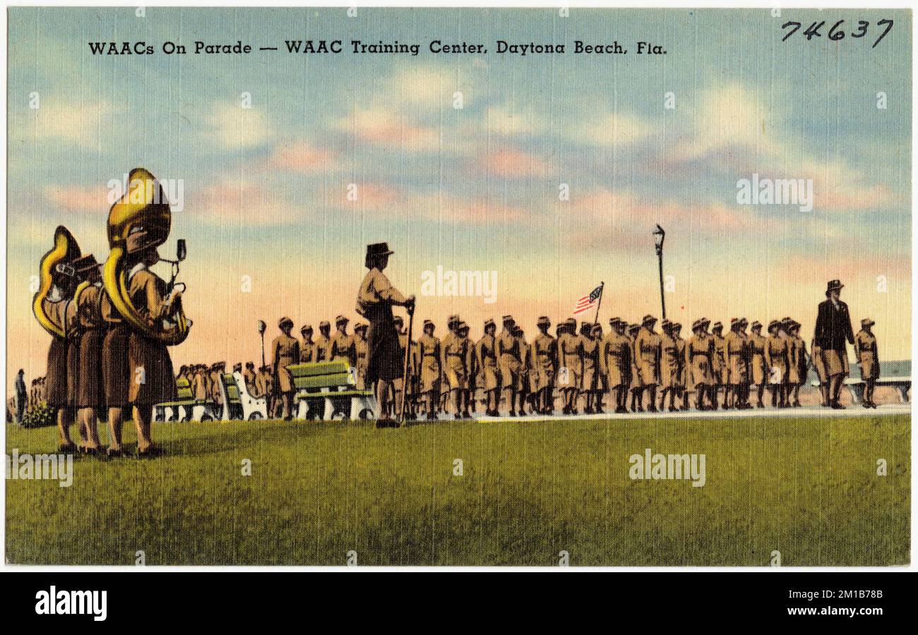 WAACs on parade, WAAC training center, Daytona Beach, Florida ...