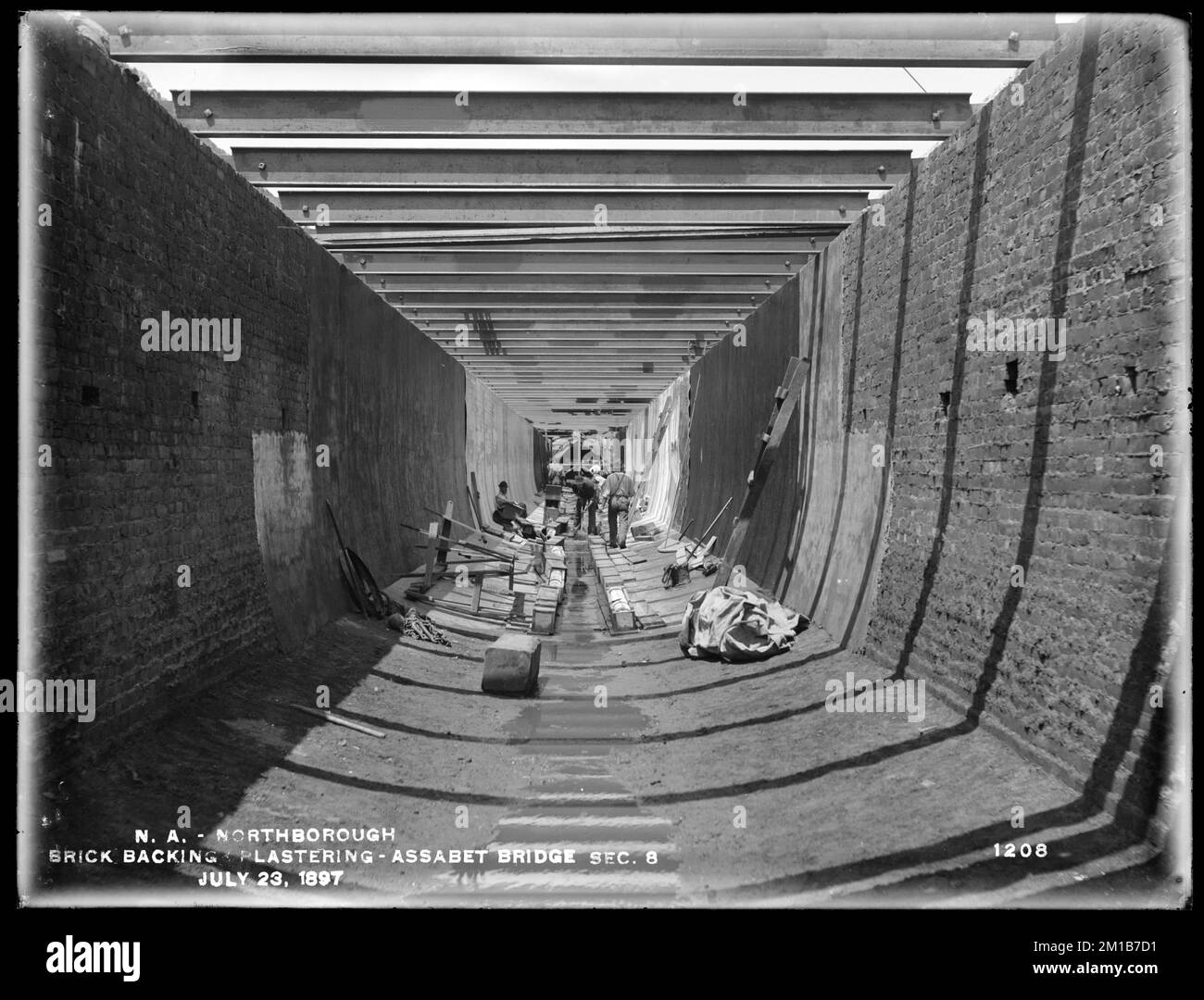 Wachusett Aqueduct, brick backing and plastering, Assabet Bridge ...