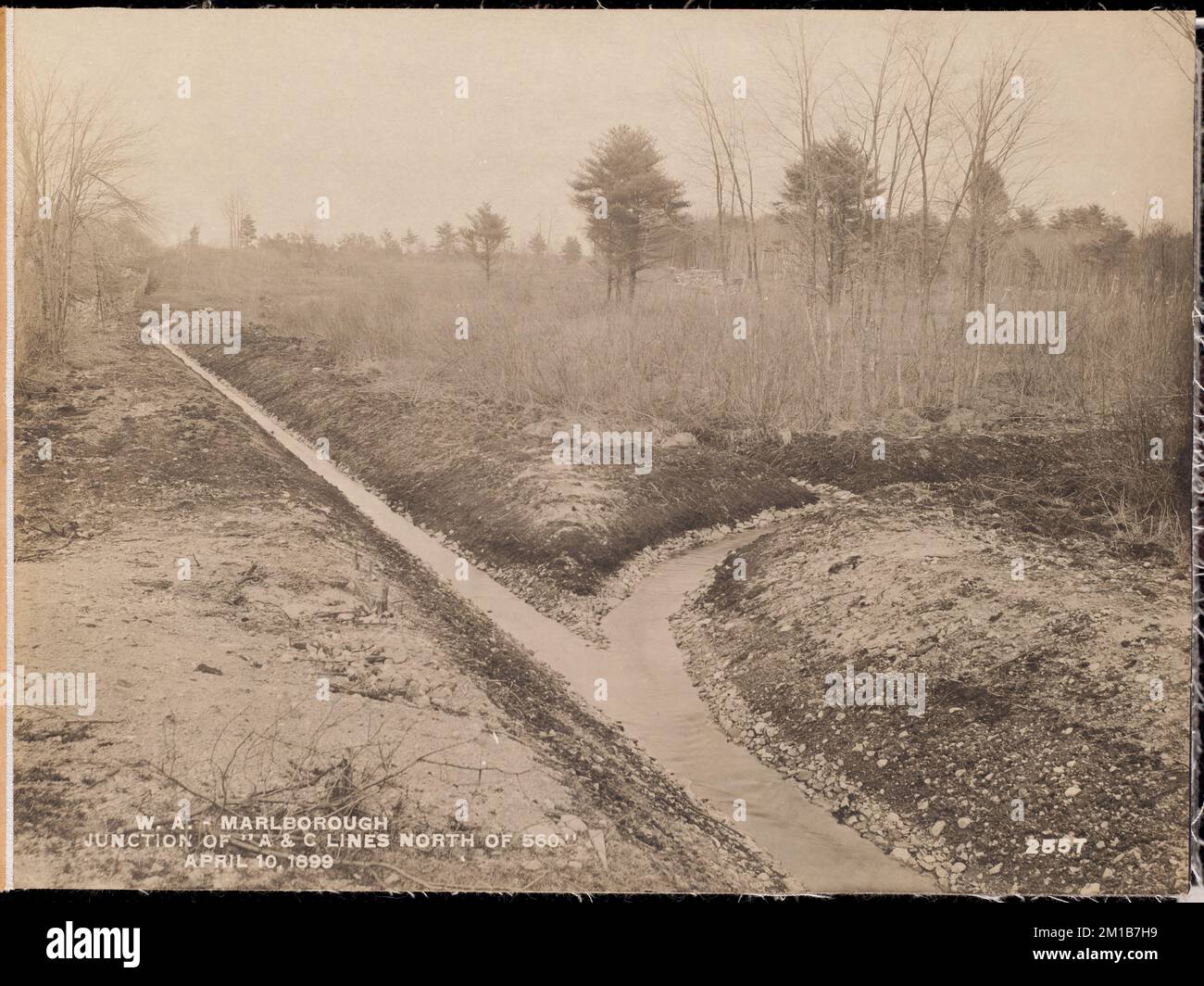 Wachusett Aqueduct, Crane Swamp, drainage ditches, swamp after building ...