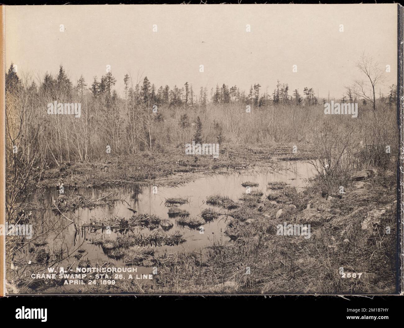 Wachusett Aqueduct, Crane Swamp before improvement, station 25, A Line ...