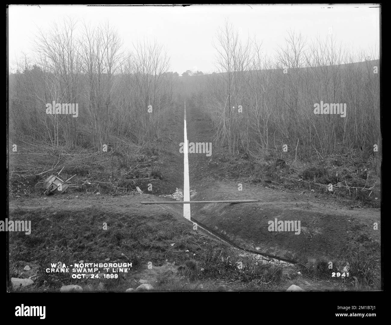 Wachusett Aqueduct, Crane Swamp, drainage ditch, T Line, Northborough ...