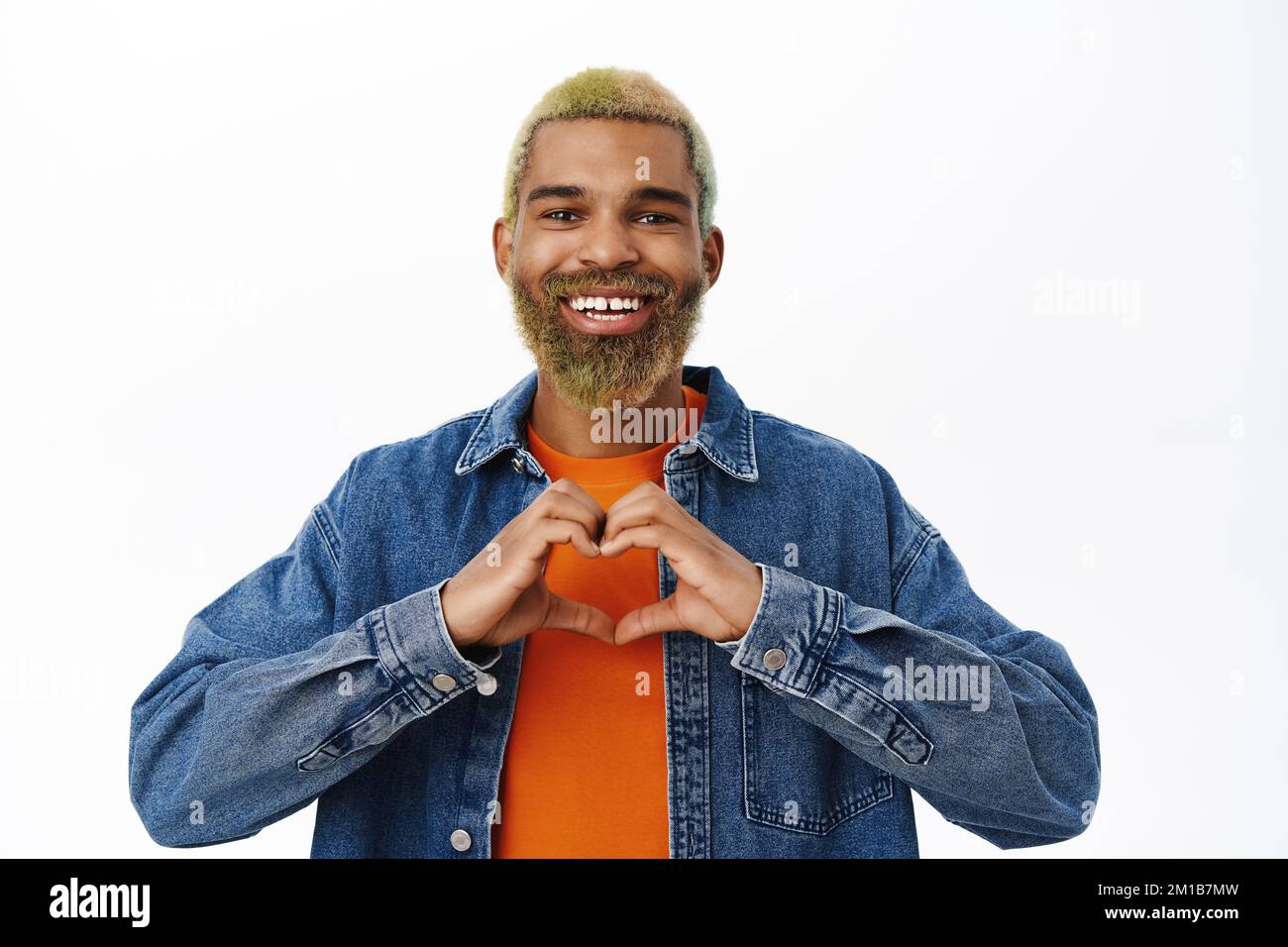 African american man shows love hi-res stock photography and images - Alamy